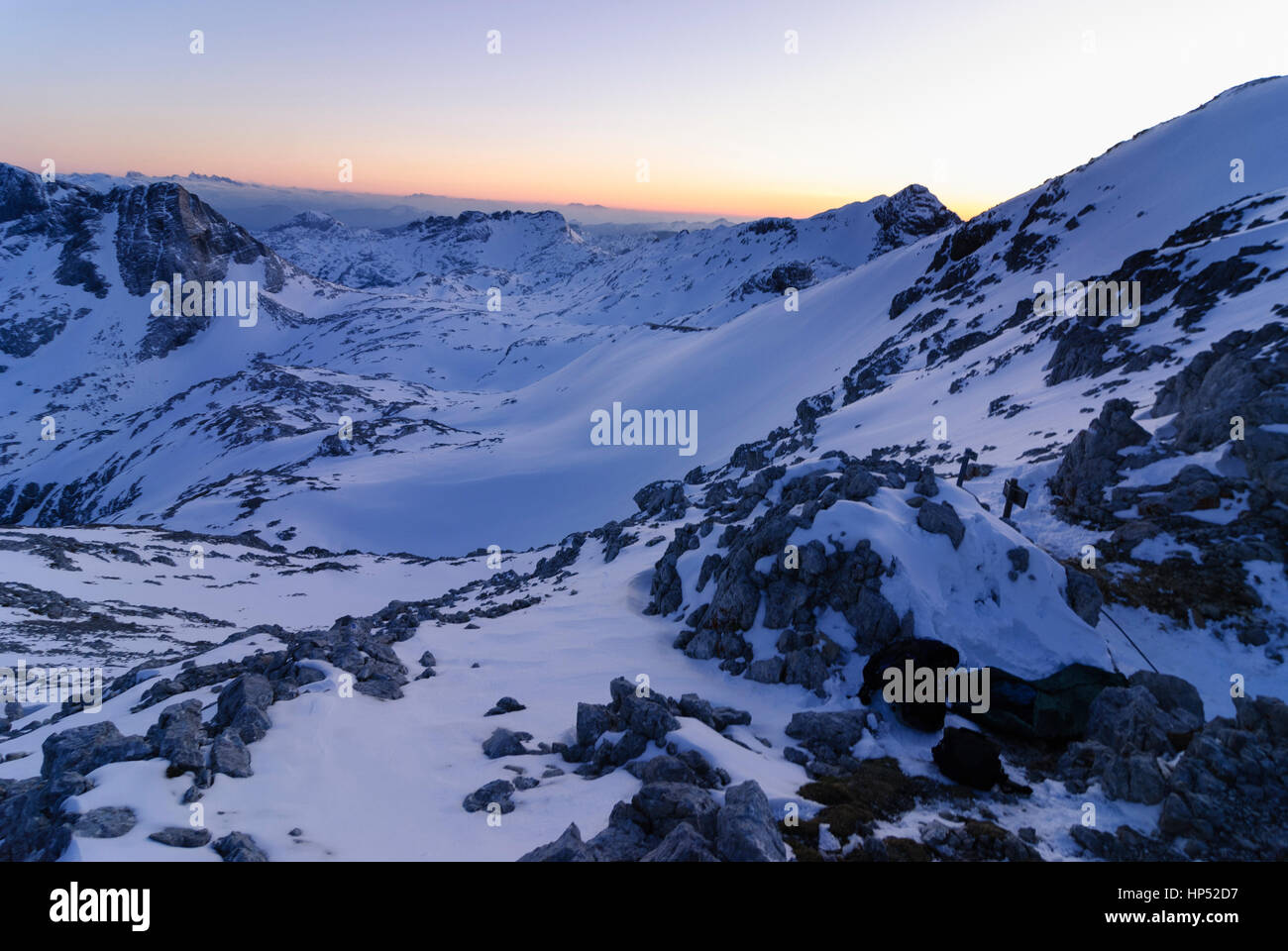 Totes Gebirge, View to the Dachstein mountains, Pyhrn-Priel ...