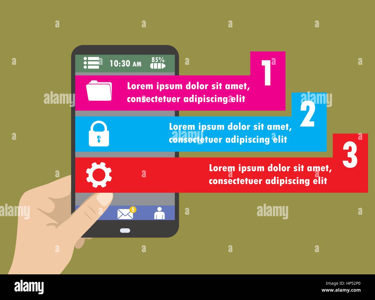 Flat Infographics Template and Mobile Web Elements - Business ...