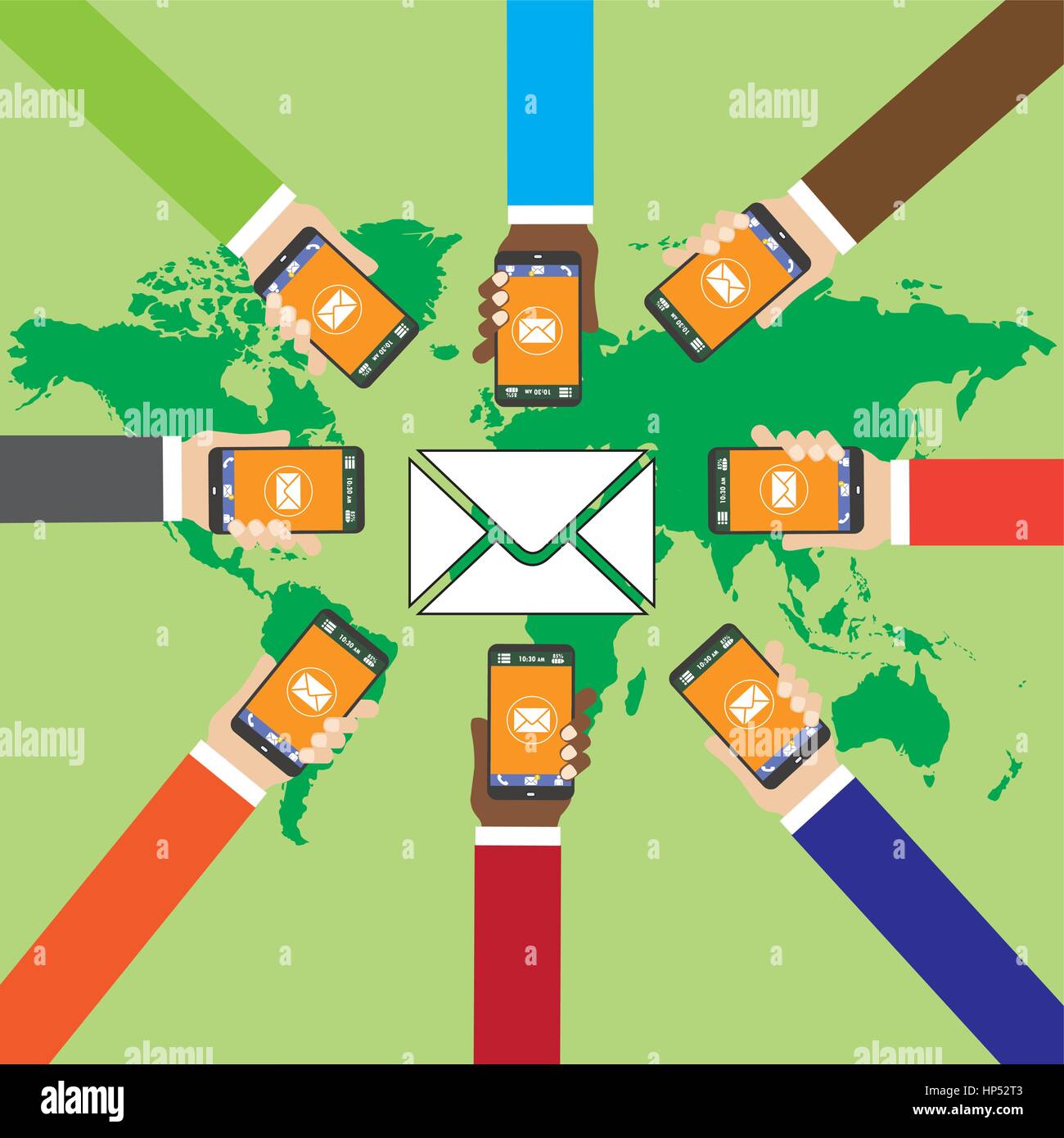 Many smart mobile phones Stock Vector Images - Alamy