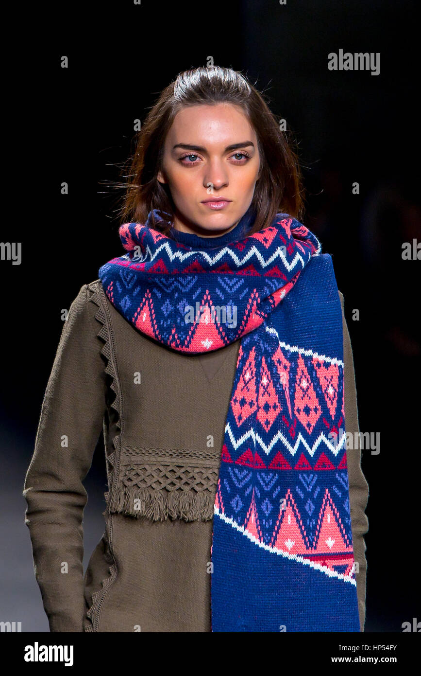BARCELONA - FEB 4: A model walks the runway for the Yerse collection at ...