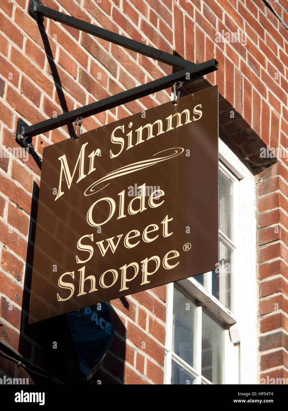 Mr Simms olde sweet shoppe sign over premises, traditional ...