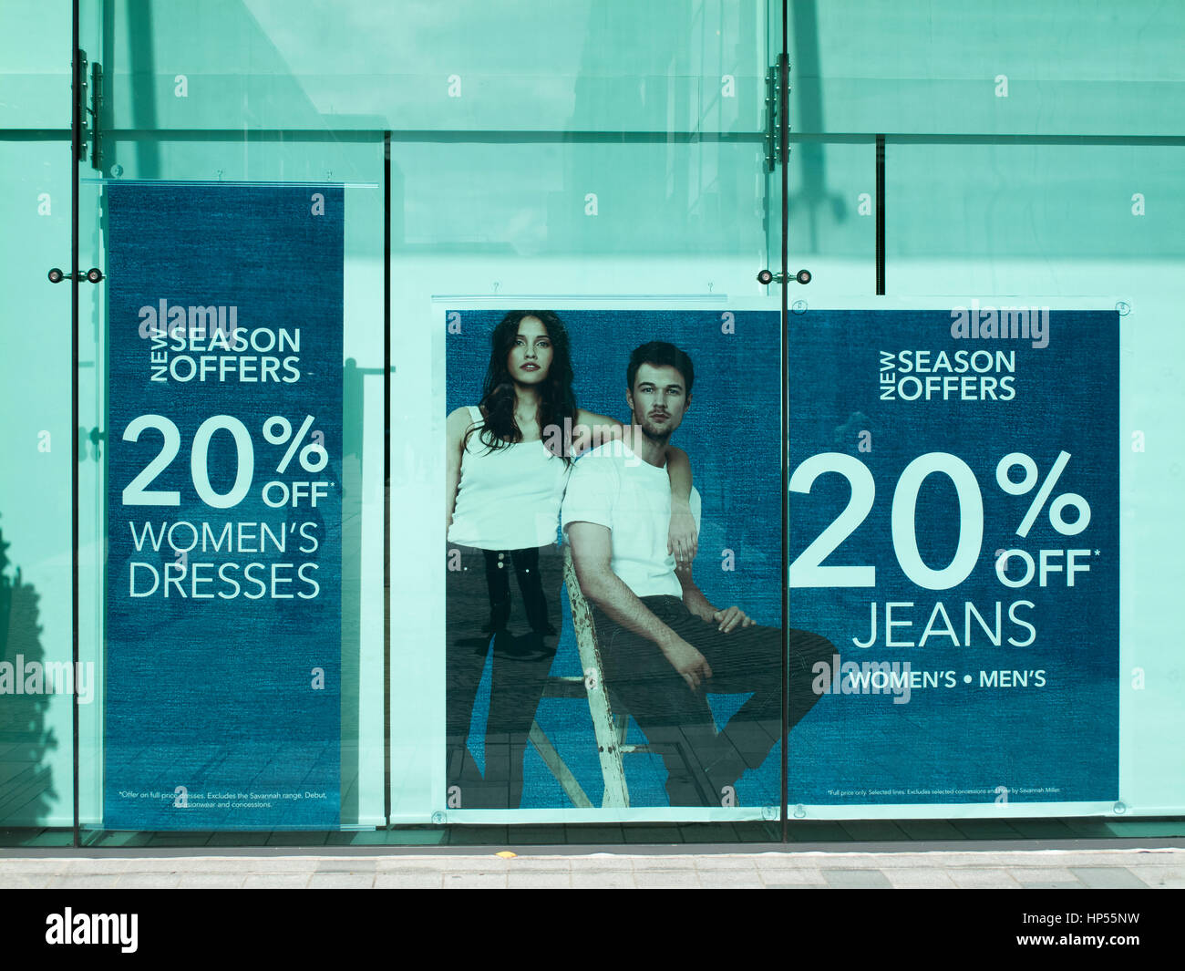 Debenhams department store window display advertising new season offers ...