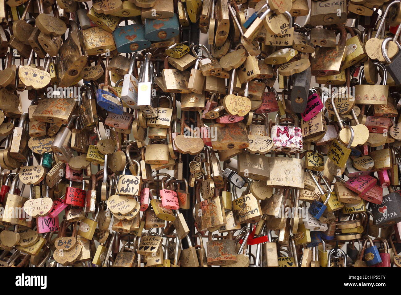Paris love locks. The famous love locks in Paris declaring love forever ...