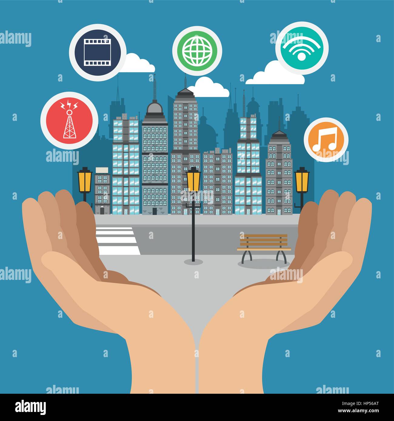 Smart city concept with icon design, vector illustration 10 eps graphic ...