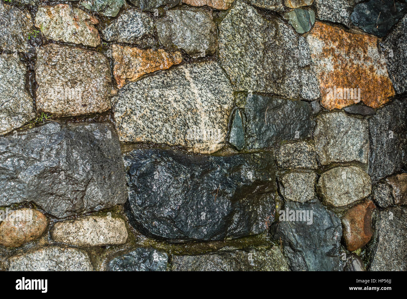 Closeup shot wet stone hi-res stock photography and images - Alamy