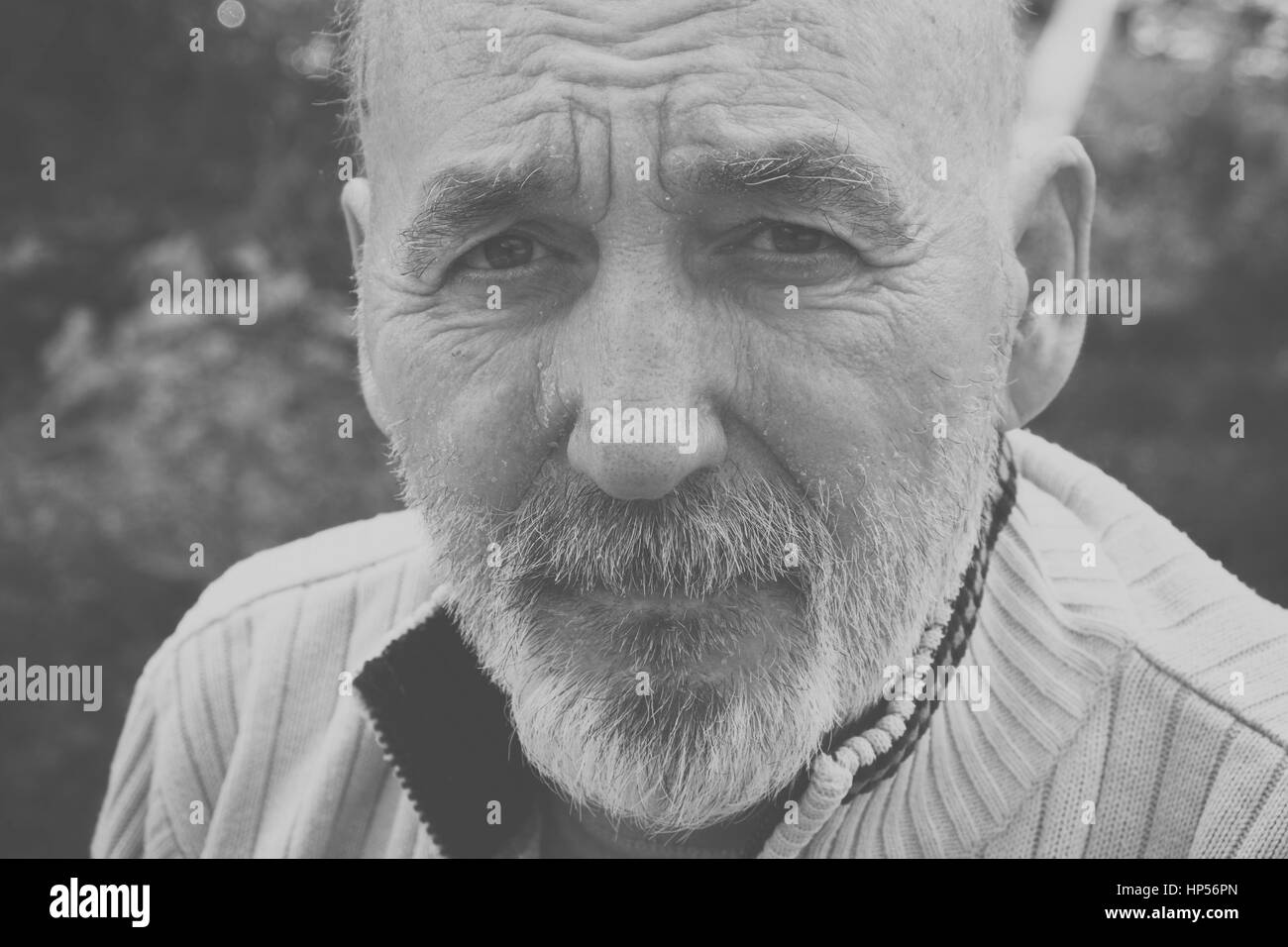 Portrait lonely old man sad Black and White Stock Photos & Images - Alamy