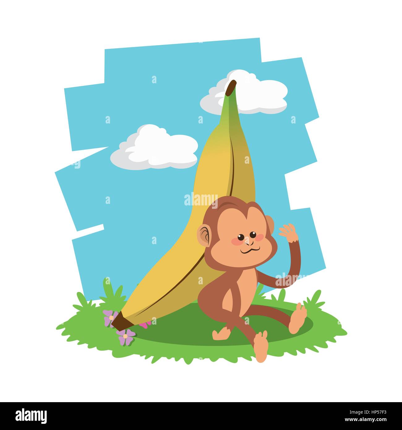 Monkey concept with icon design, vector illustration 10 eps graphic ...
