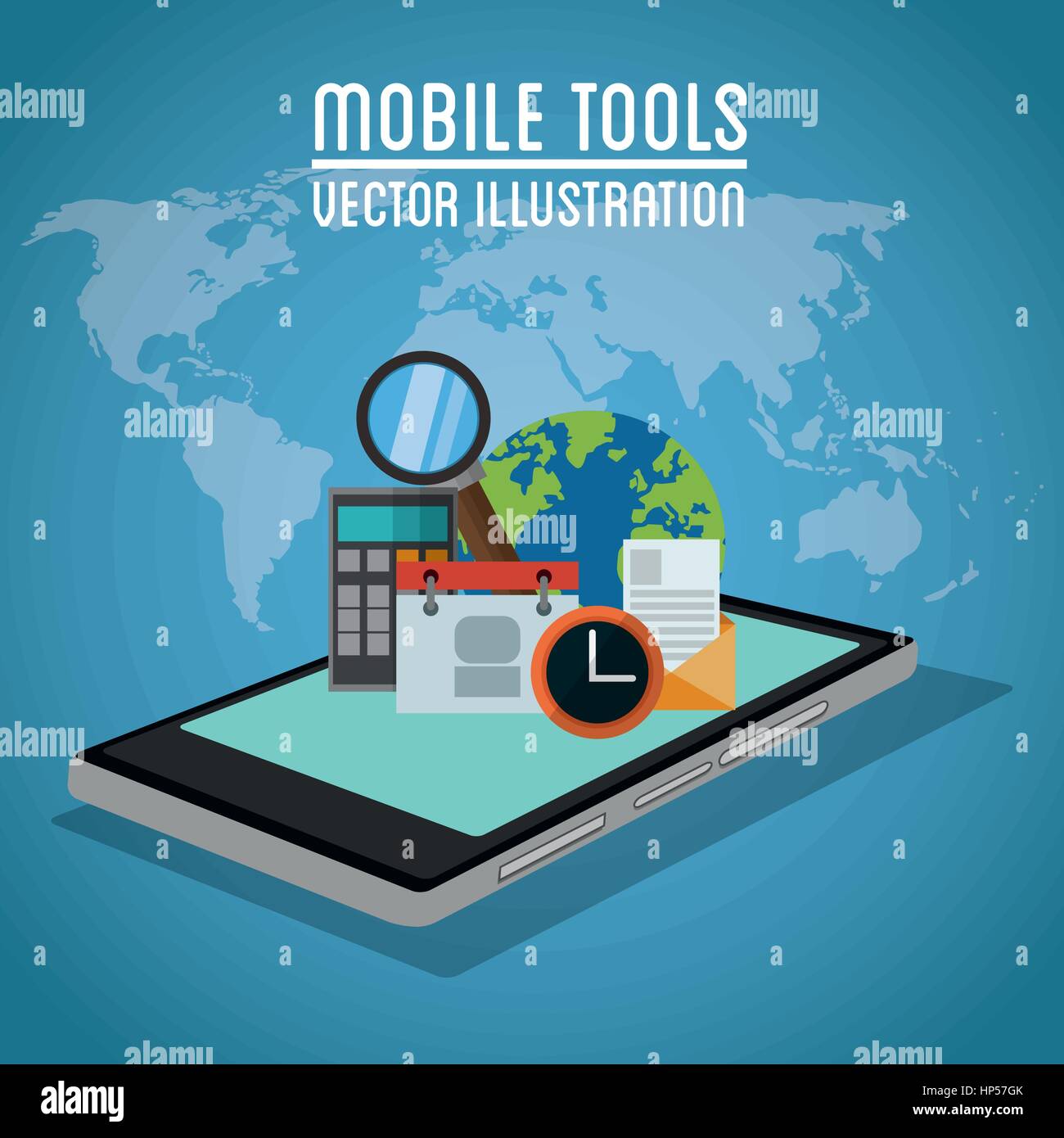 Mobile tools concept with icon set design, vector illustration 10 eps ...