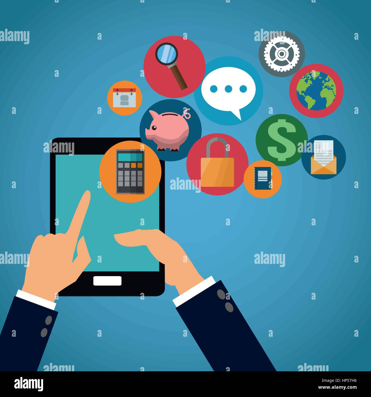 Mobile tools concept with icon set design, vector illustration 10 eps ...