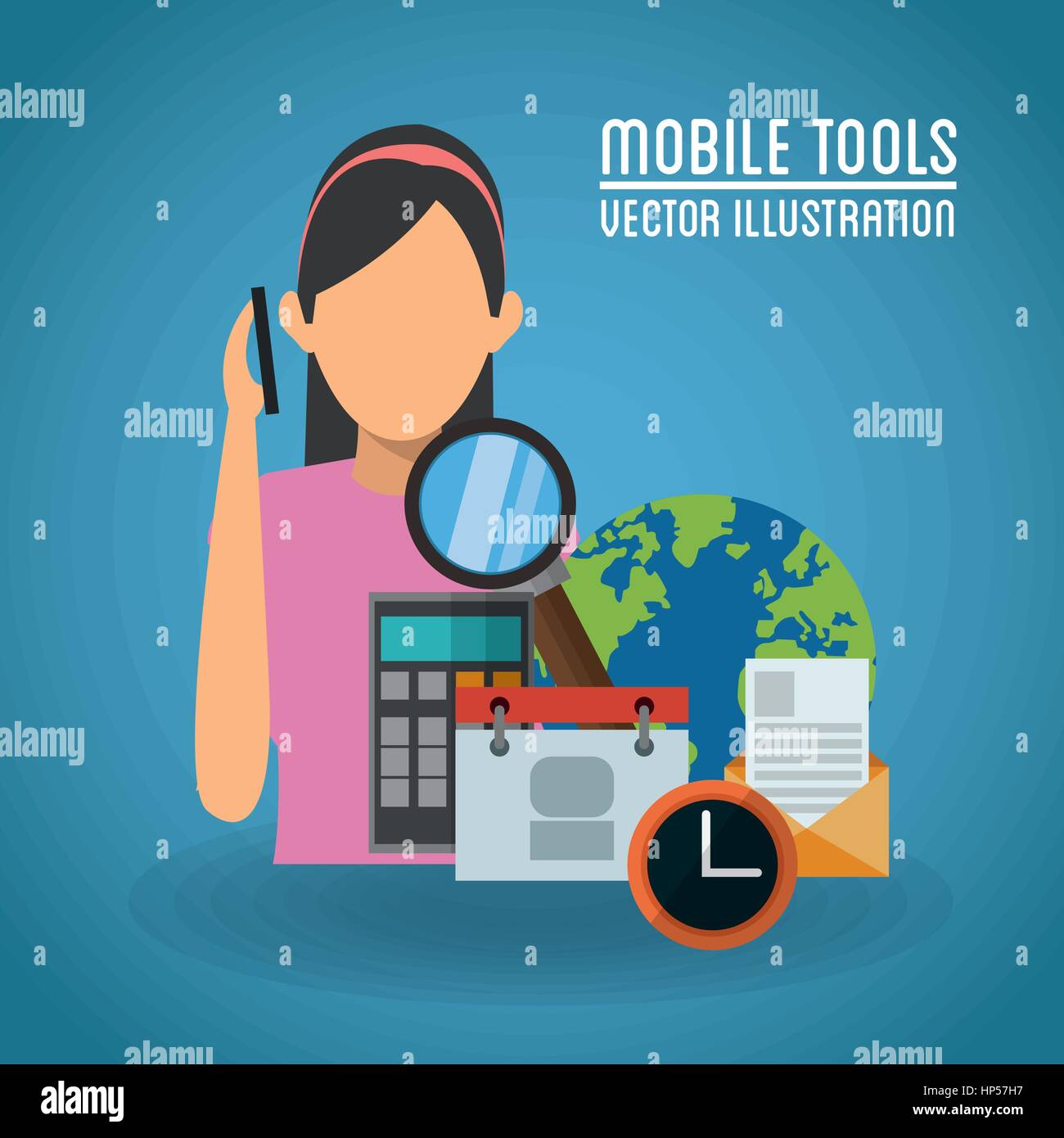 Mobile tools concept with icon set design, vector illustration 10 eps ...