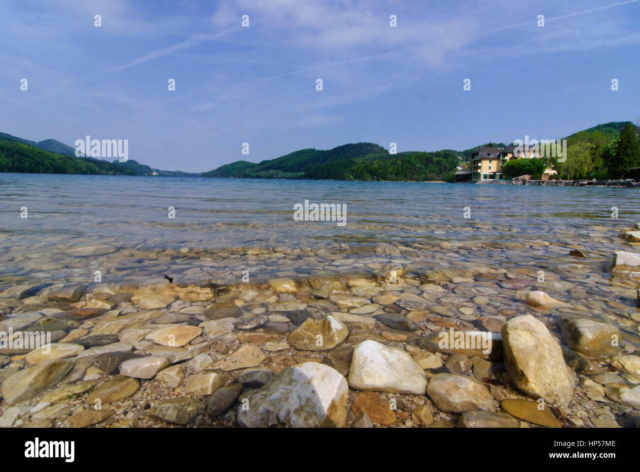 Fuschl, lake Fuschlsee, Salzkammergut, Salzburg, Austria Stock Photo ...