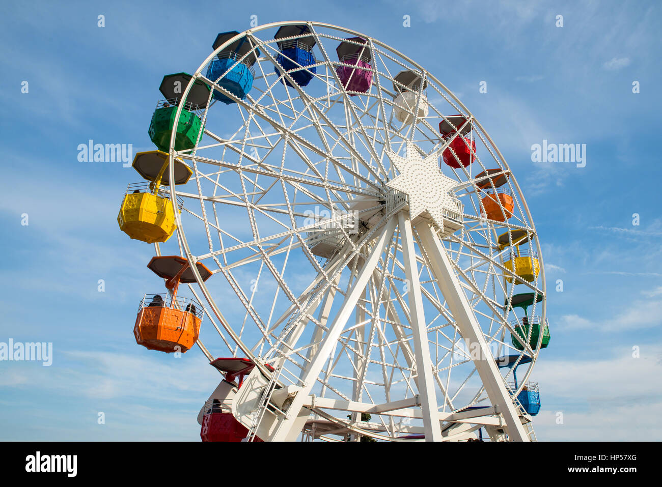 A colored ferris wheel at Tibidabo Amusement Park Stock Photo - Alamy