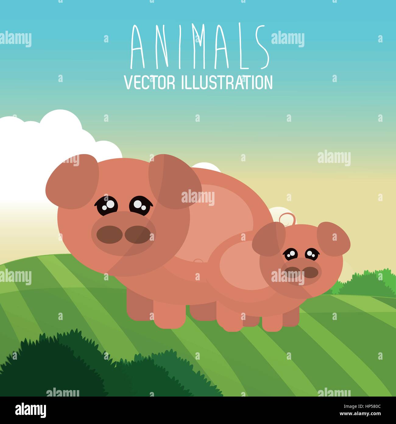 pig icon design , vector graphic , animal illustration Stock Vector ...
