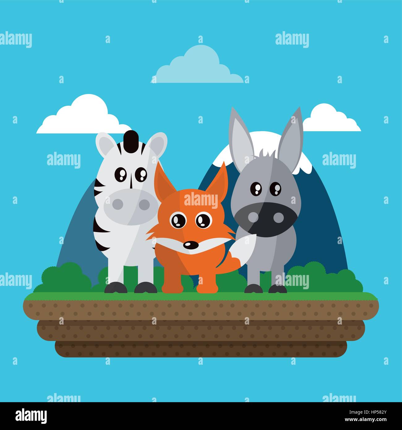 fox, donkey and zebra design , vector graphic , animal illustration ...