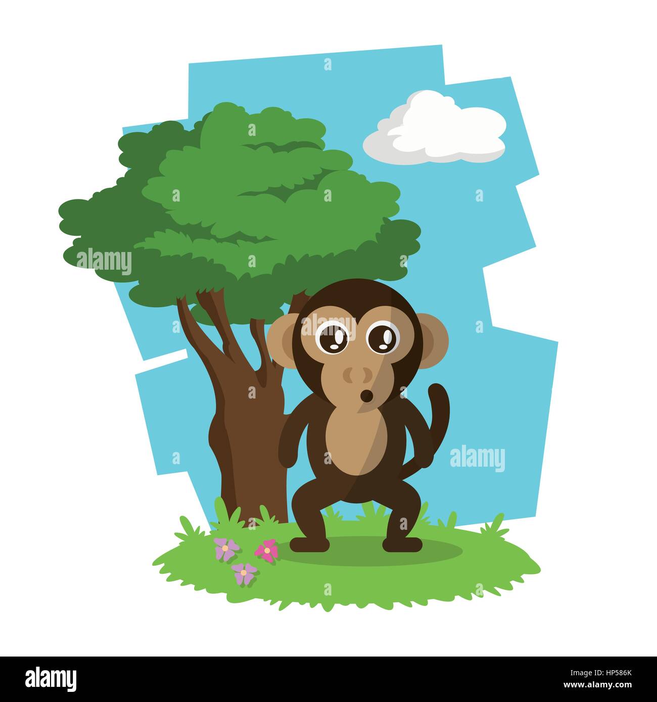 monkey icon design , vector graphic , animal illustration Stock Vector ...
