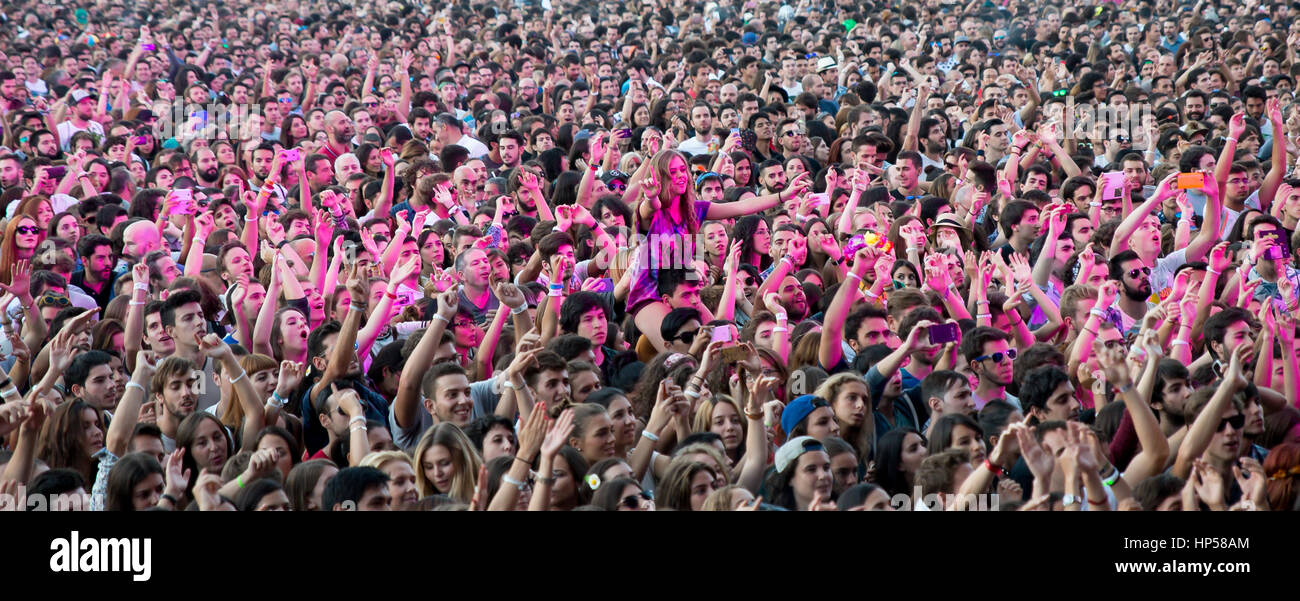 MADRID - SEP 12: Crowd in a concert at Dcode Festival on September 12 ...