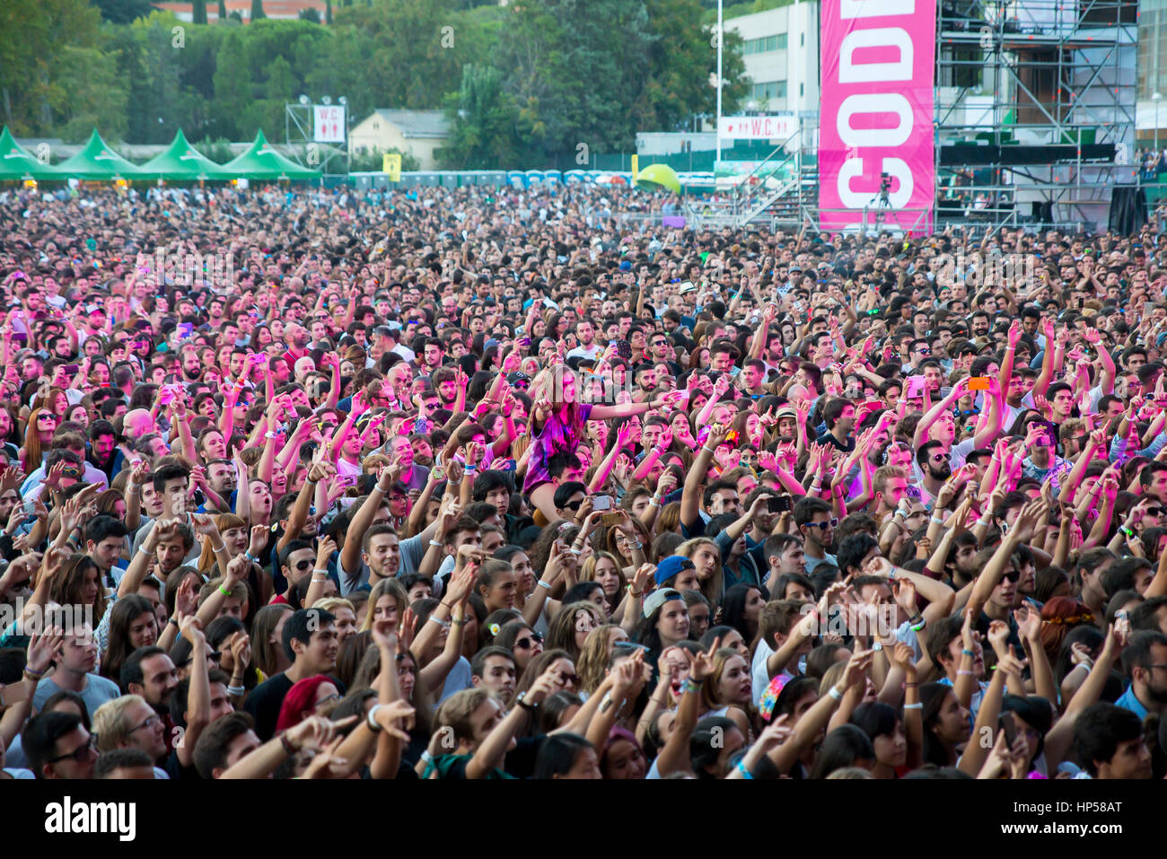 MADRID - SEP 12: Crowd in a concert at Dcode Festival on September 12 ...