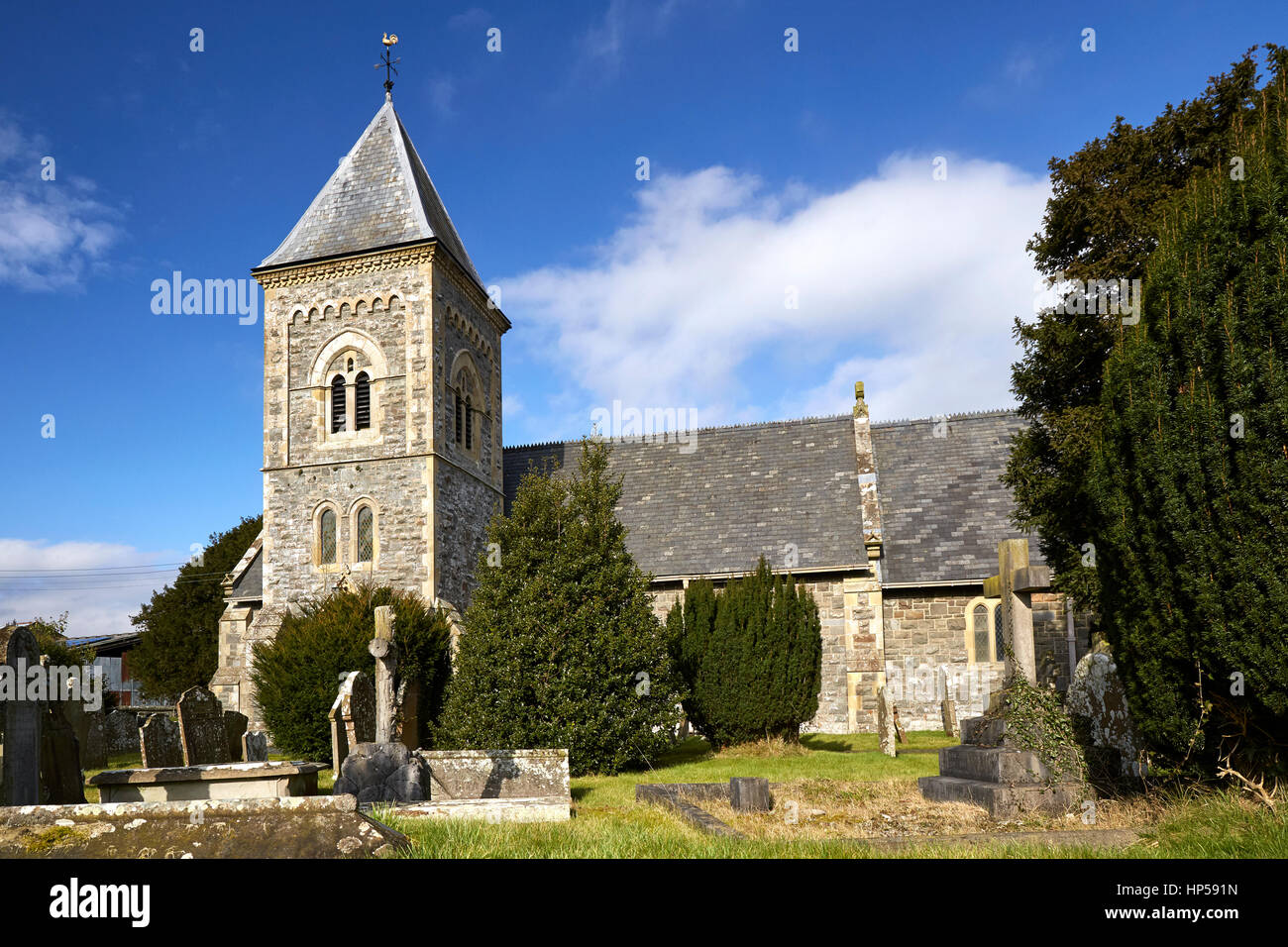 St Padarns Church Llanbadarn Fawr Crossgates Powys Wales UK Stock Photo ...