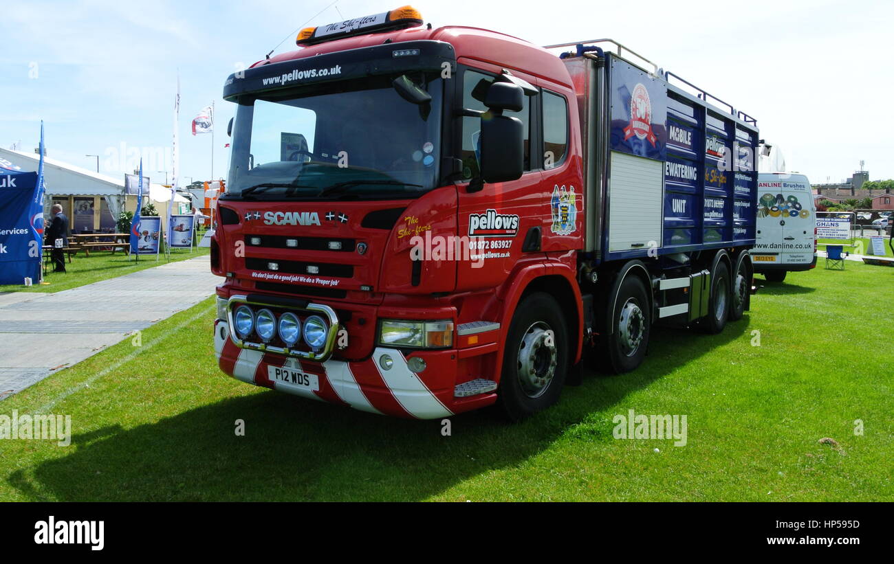 Scania Mobile De-Watering Unit Suction Tanker Lorry parked on display ...