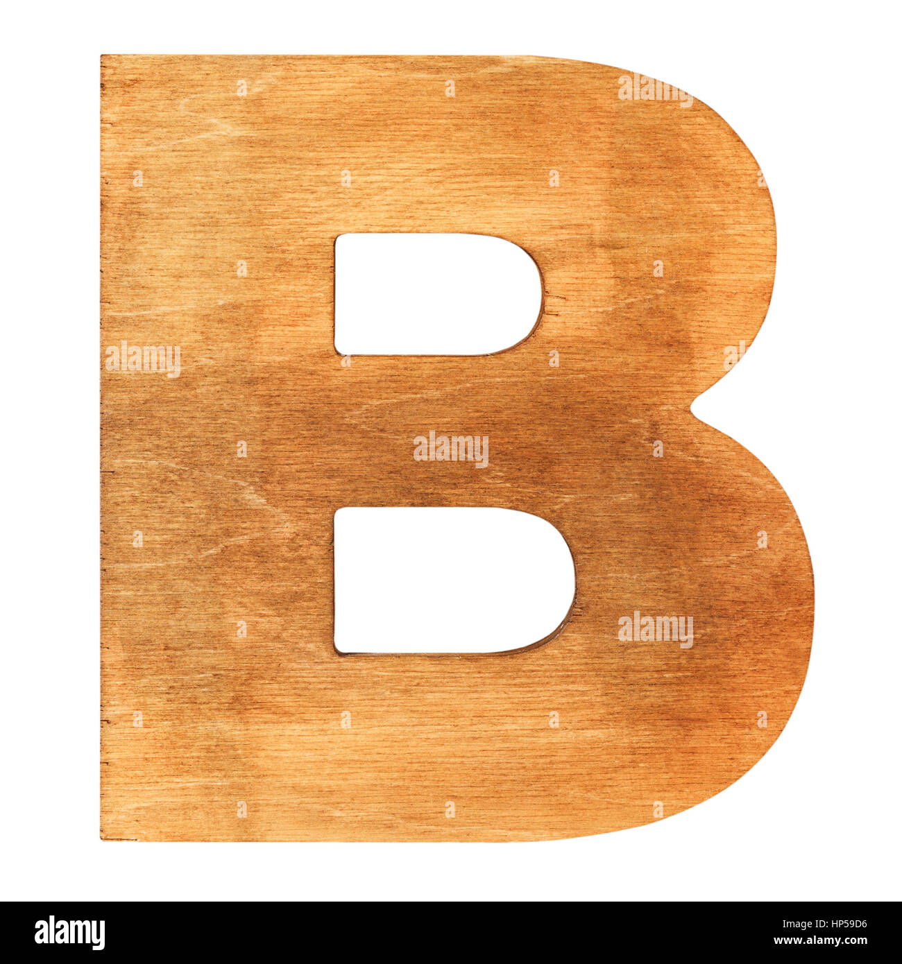 Old wooden letter B on wooden background. One of full alphabet wooden ...
