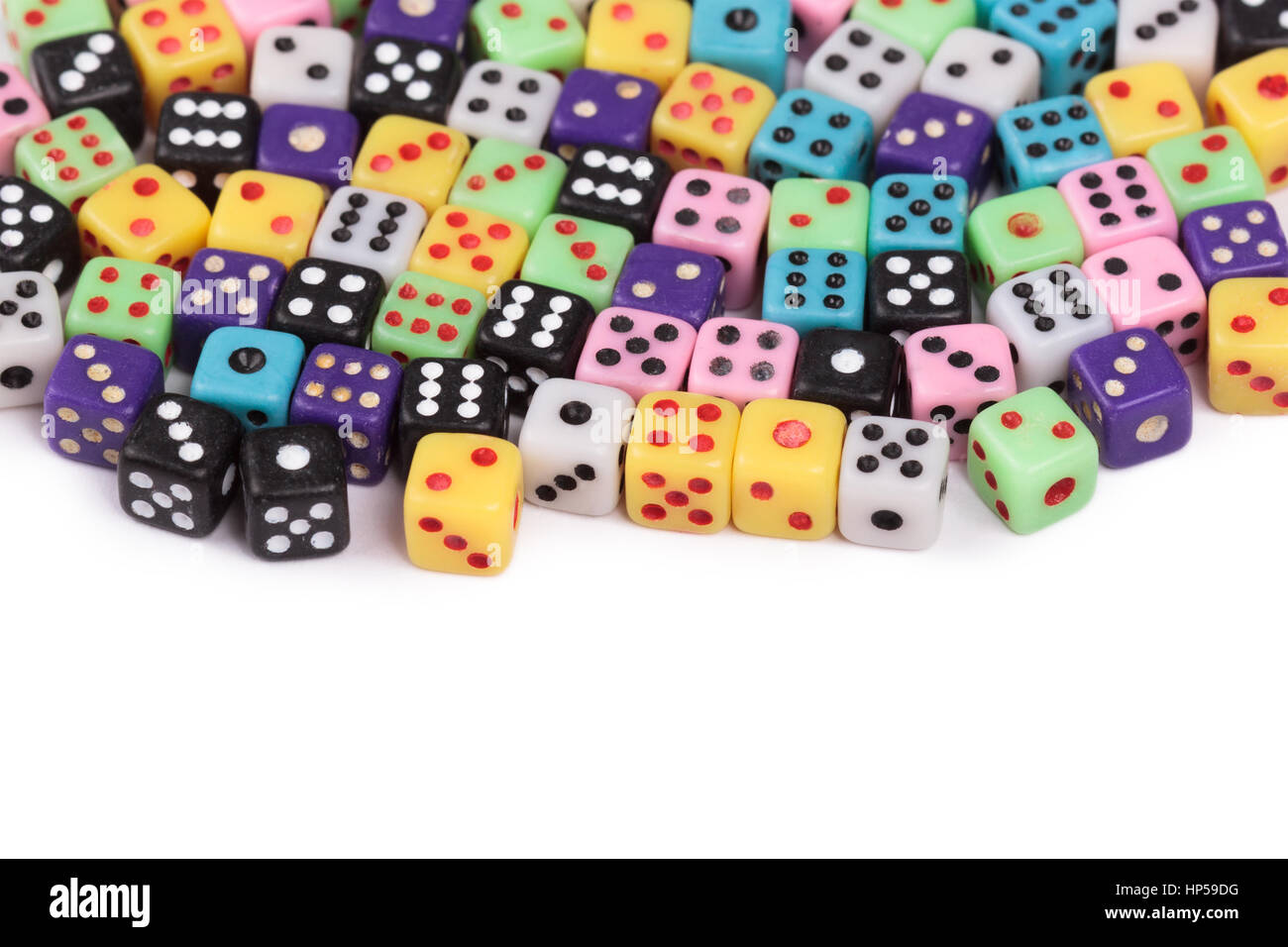 Colorful gambling dice isolated on white background Stock Photo - Alamy