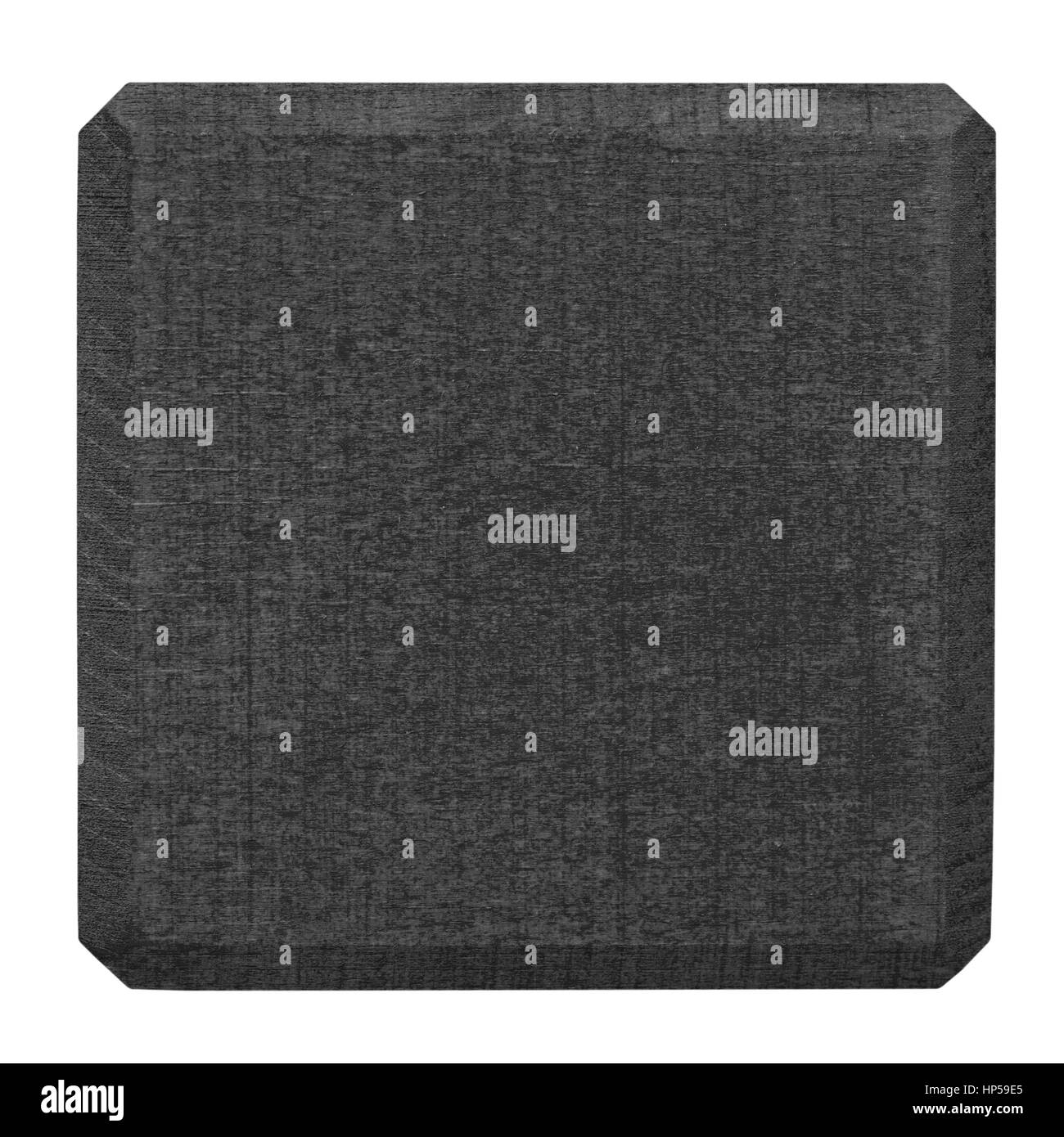 Black wooden block isolated on white. Flat lay Stock Photo - Alamy