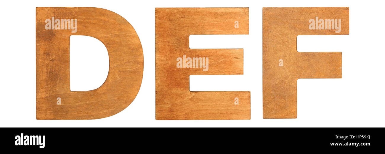 Old wooden letters DEF Stock Photo - Alamy