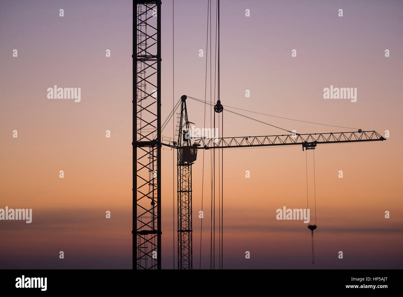 tower crane at sunset Stock Photo - Alamy