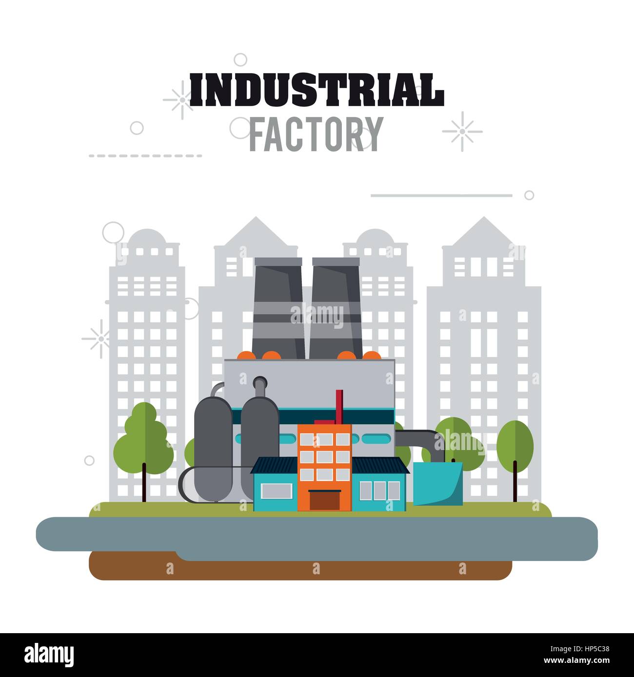 Industrial concept with factory icon design, vector illustration 10 eps ...