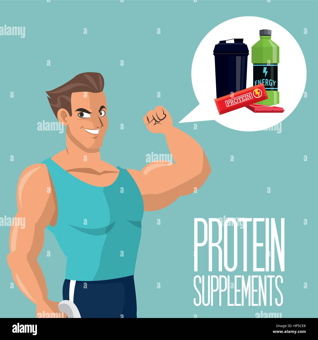 Protein supplement concept with icon design, vector illustration 10 eps ...