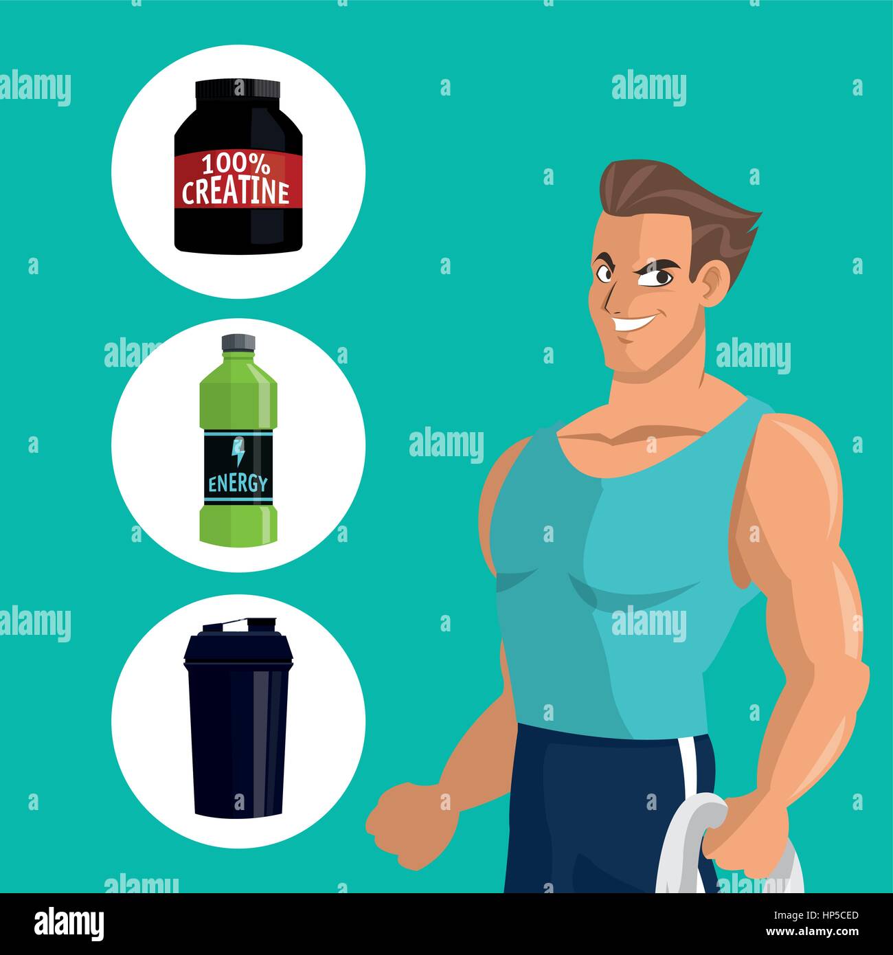 Protein supplement concept with icon design, vector illustration 10 eps ...