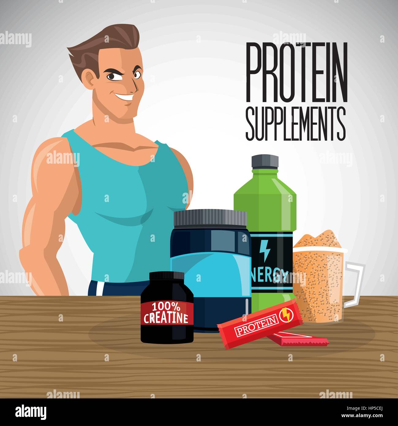 Protein supplement concept with icon design, vector illustration 10 eps ...