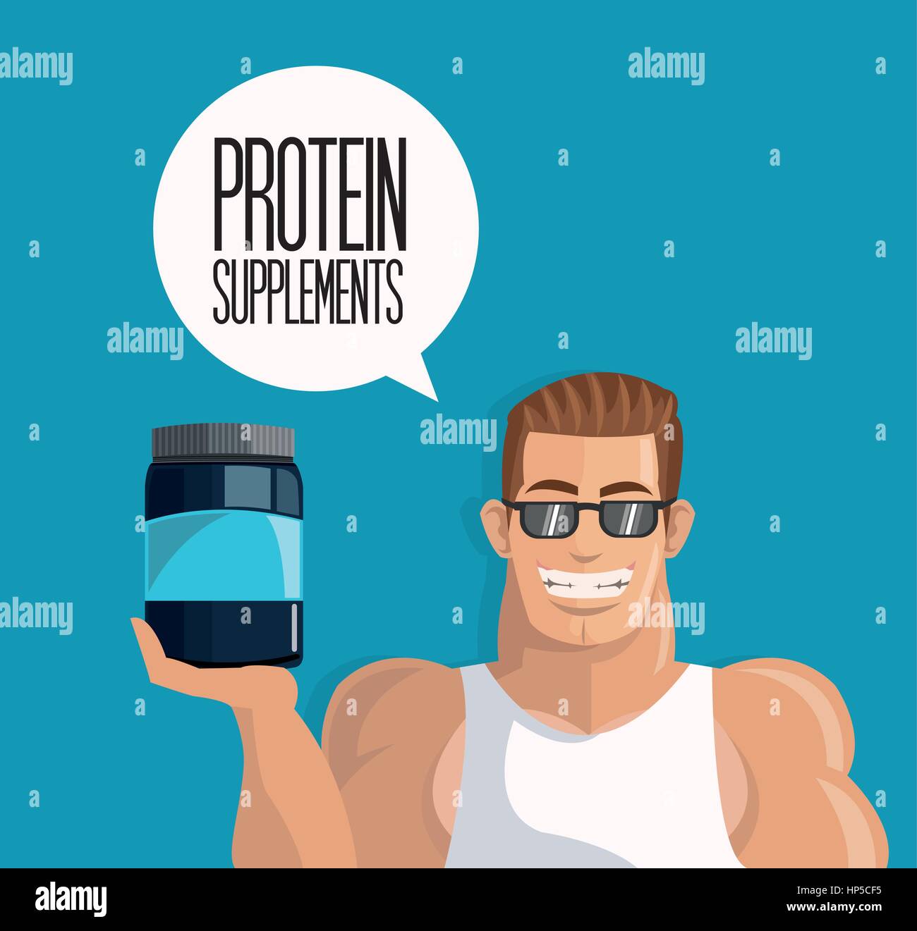 Protein supplement concept with icon design, vector illustration 10 eps ...