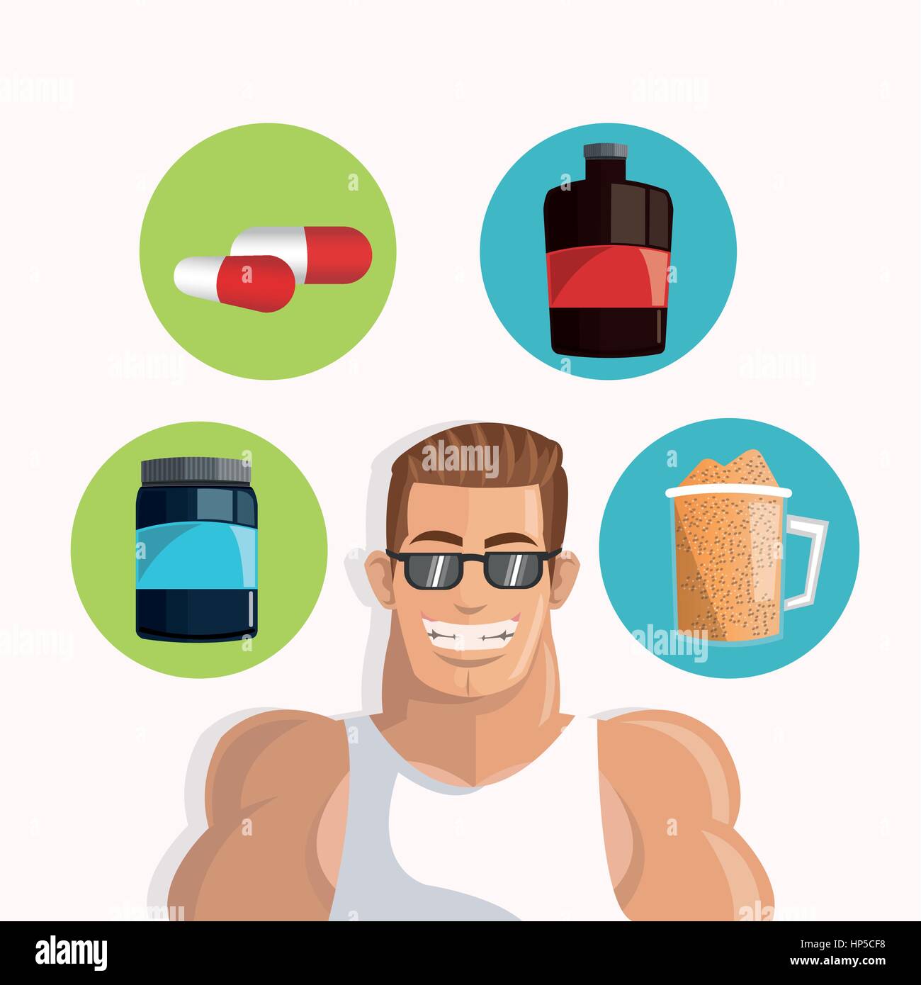 Protein supplement concept with icon design, vector illustration 10 eps ...