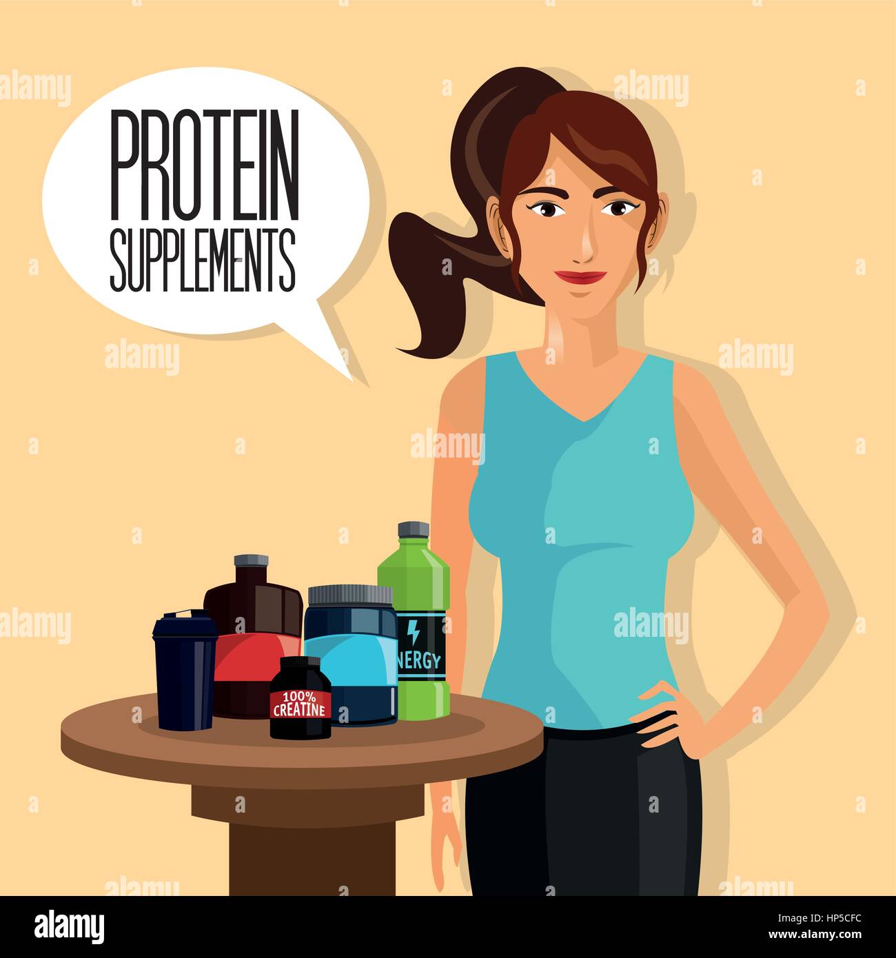 Protein supplement concept with icon design, vector illustration 10 eps ...