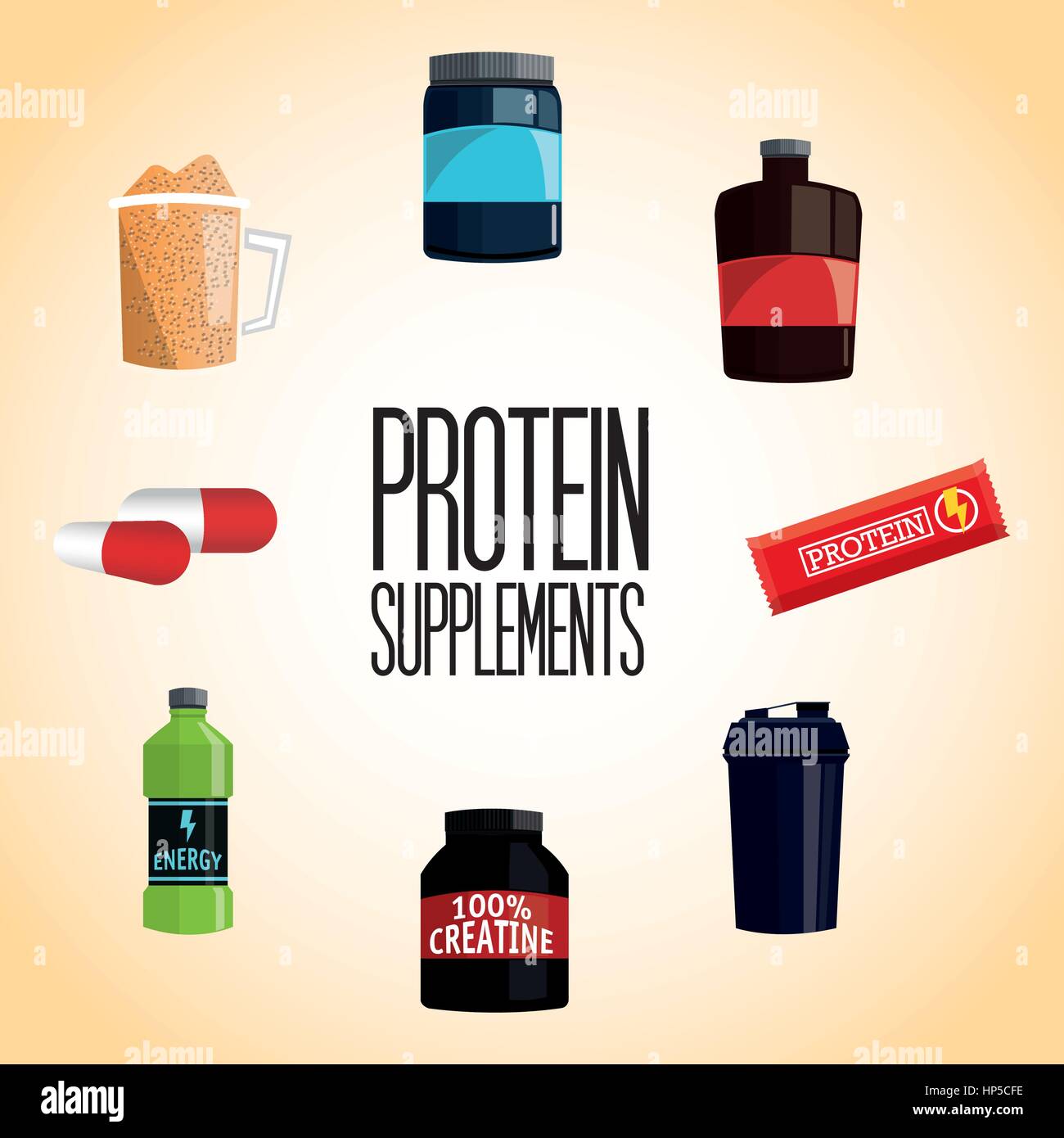 Protein supplement concept with icon design, vector illustration 10 eps ...