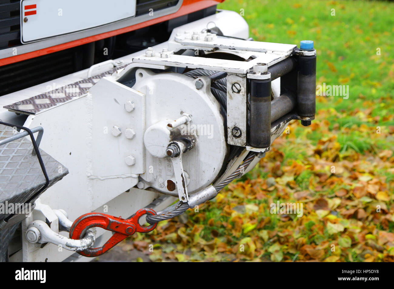 fireman truck winch Stock Photo - Alamy
