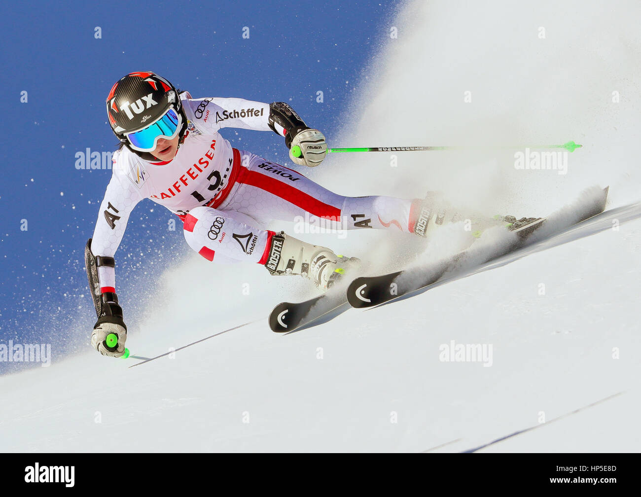 Austrian athlete Stephanie Brunner in action in the women's giant ...