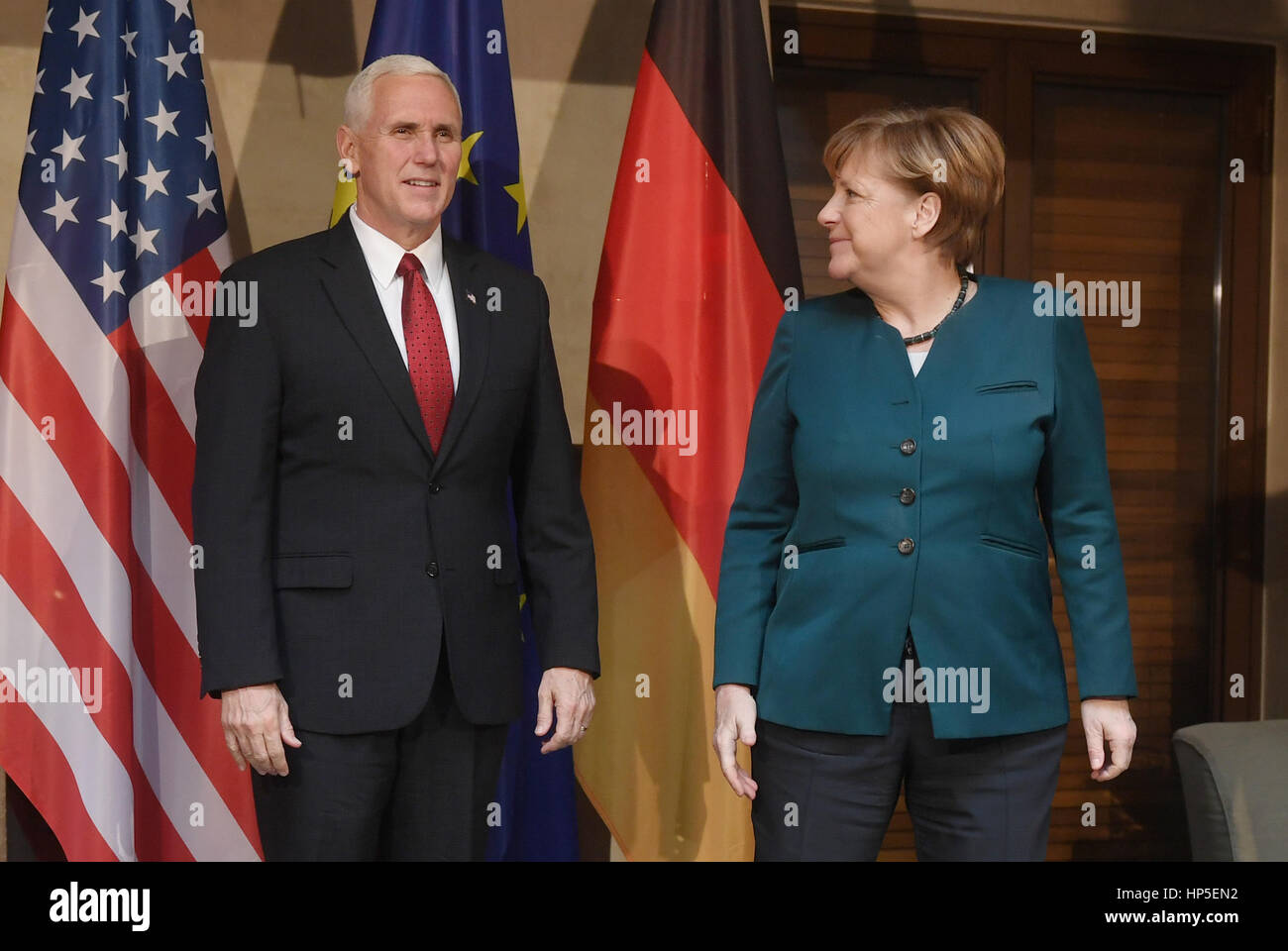 Munich, Germany. 18th Feb, 2017. German Chancellor Angela Merkel and ...