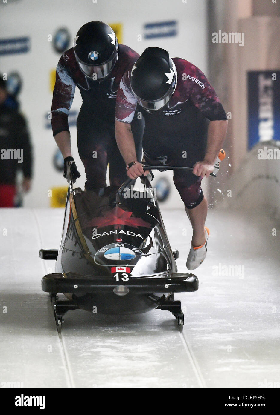 Schoenau Am Koenigssee, Germany. 18th Feb, 2017. The bobsleigh athletes ...