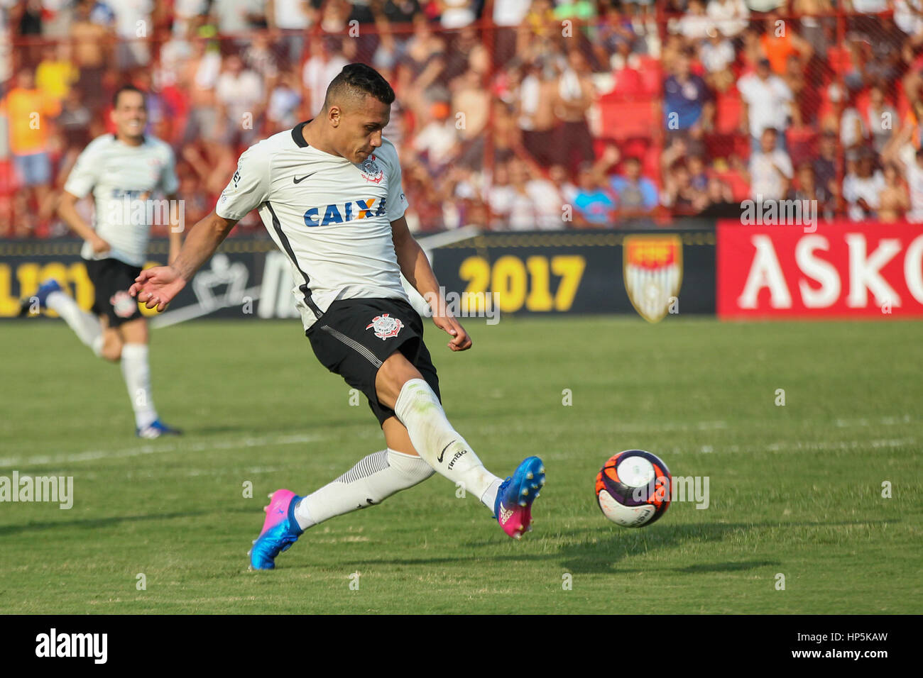 Osasco, Brazil. 18th Feb, 2017. Léo Jabá during the game between Audax ...