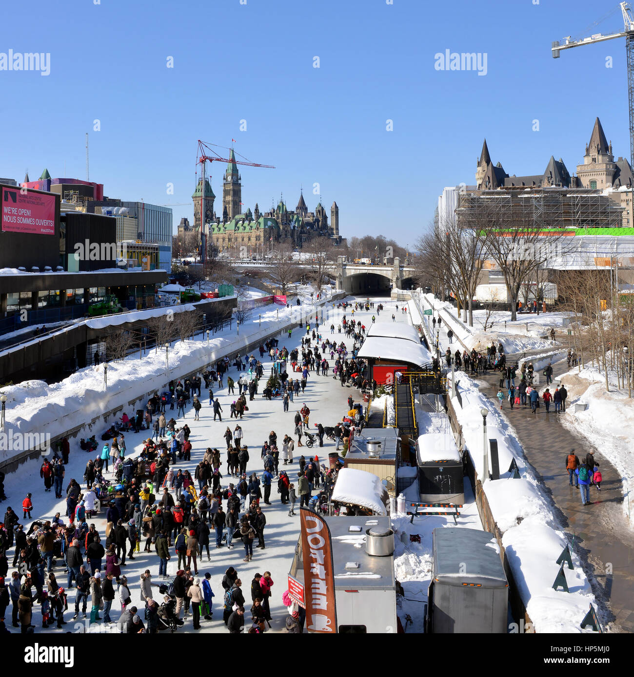 Ottawa, Canada - February 18, 2017: People celebrate the Winterlude ...