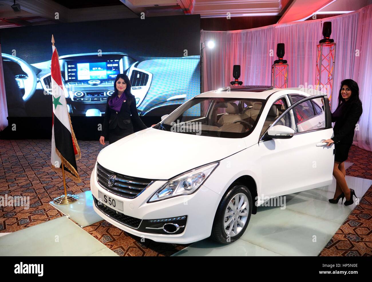 Damascus, Syria. 18th Feb, 2017. The new DFM S50 sedan is seen at an ...