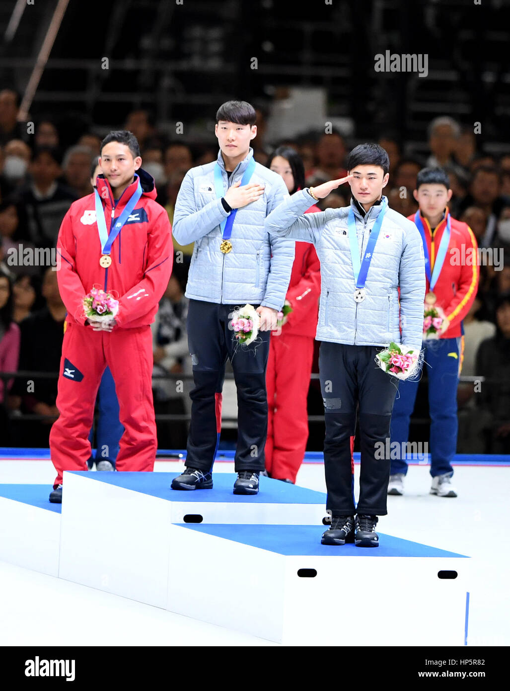 Sapporo, Japan. 19th Feb, 2017. Gold medalist South Korea's Lee Sang-ho ...