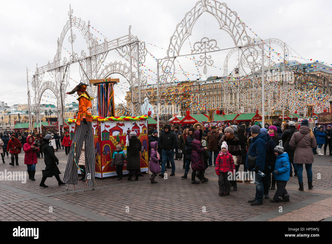 Moscow, Russia. Sunday, Feb. 19, 2017. General view of crowded and ...