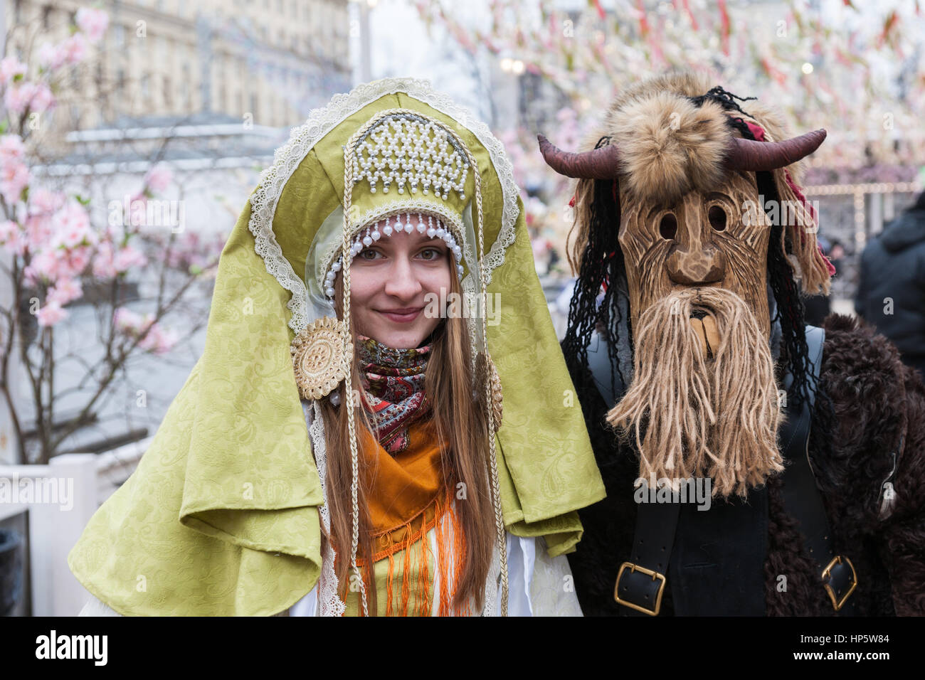 Moscow, Russia. Sunday, Feb. 19, 2017. Unidentified young beautiful ...