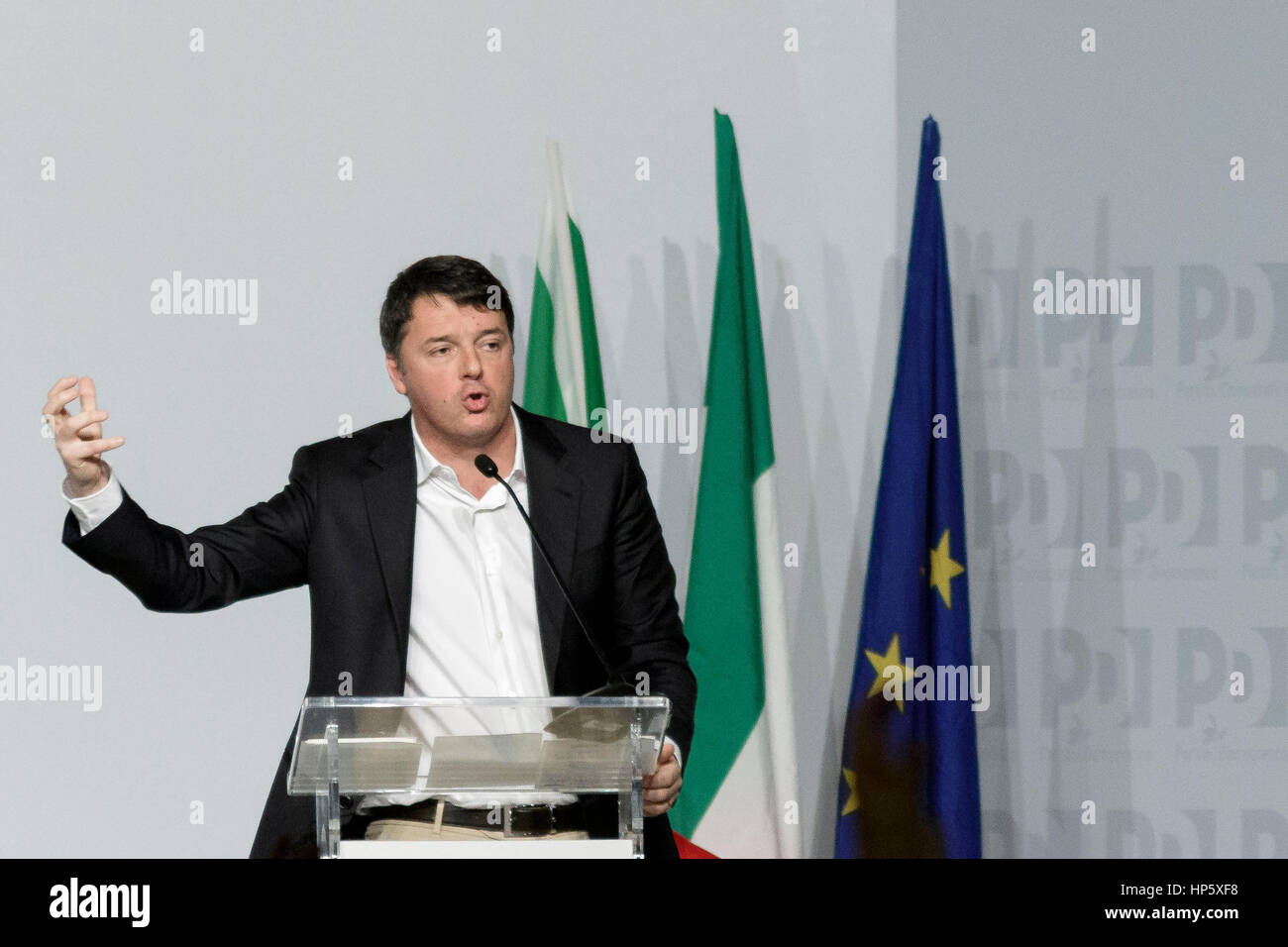 Rome, Italy. 19th Feb, 2017. Democratic Party Secretary and former ...