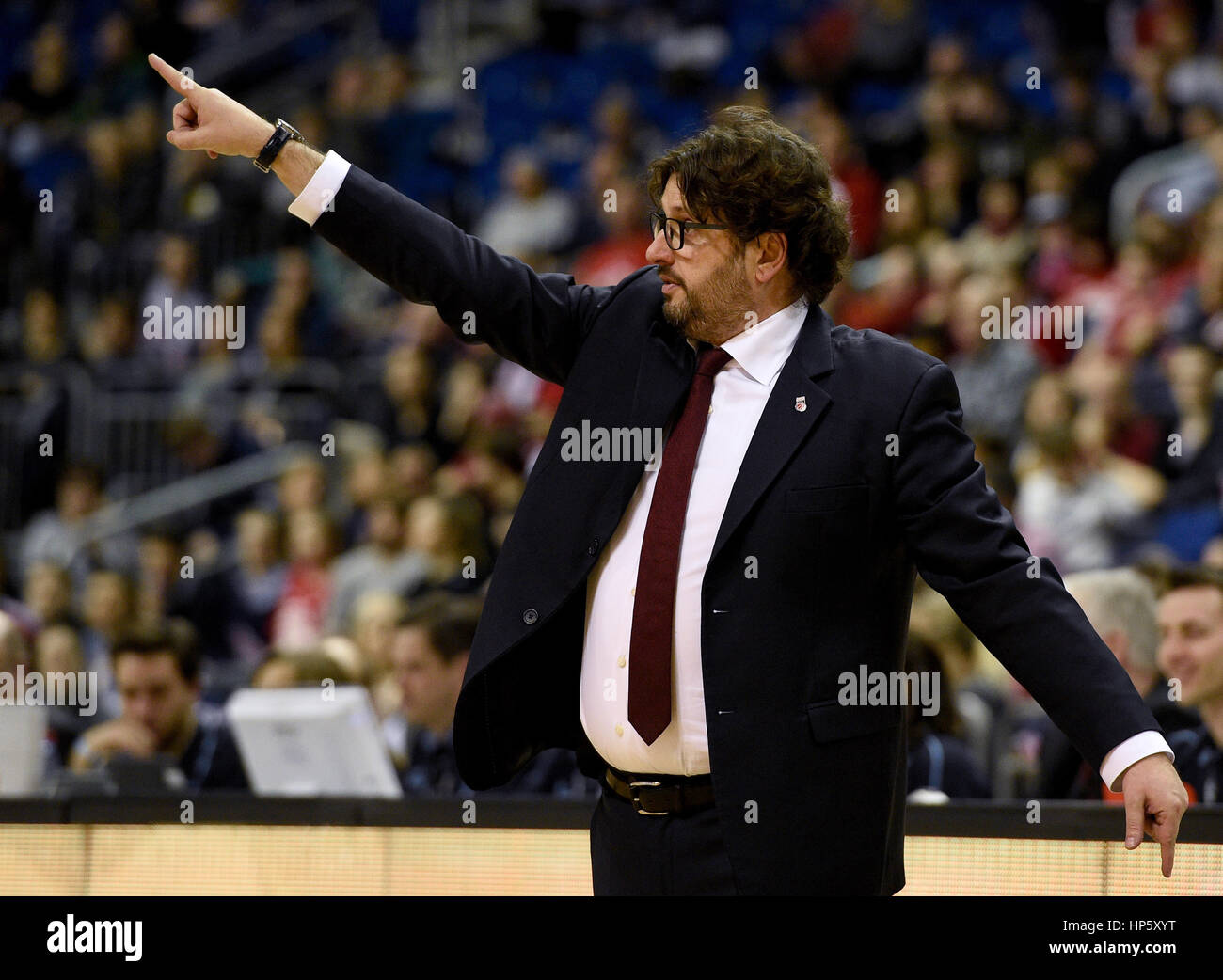 Berlin, Germany. 19th Feb, 2017. Bamberg's coach Andrea Trinchieri ...