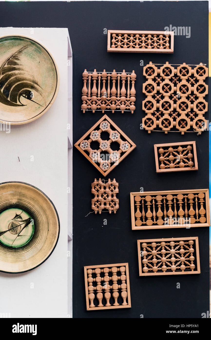 Beautiful handmade decorative items at a shop for sale Stock Photo - Alamy