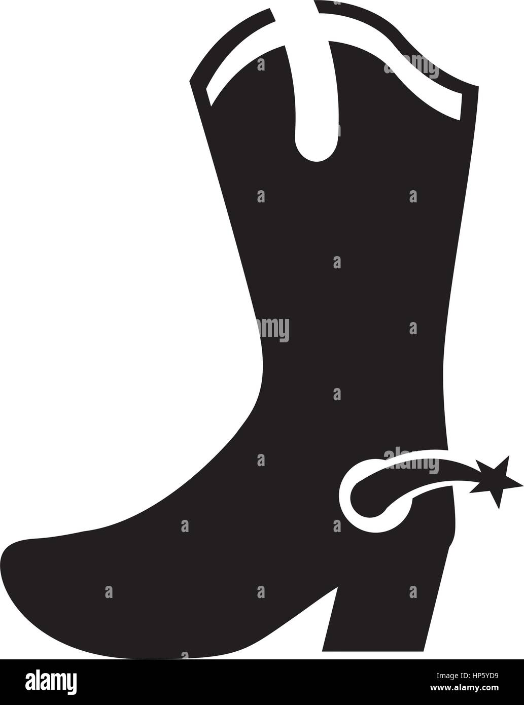 Cowboy boot shoe icon vector hi-res stock photography and images - Alamy